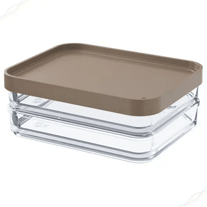 Pote Clear Duo 560ml Porta Frios Duplo para Geladeira Empilhavel Coza